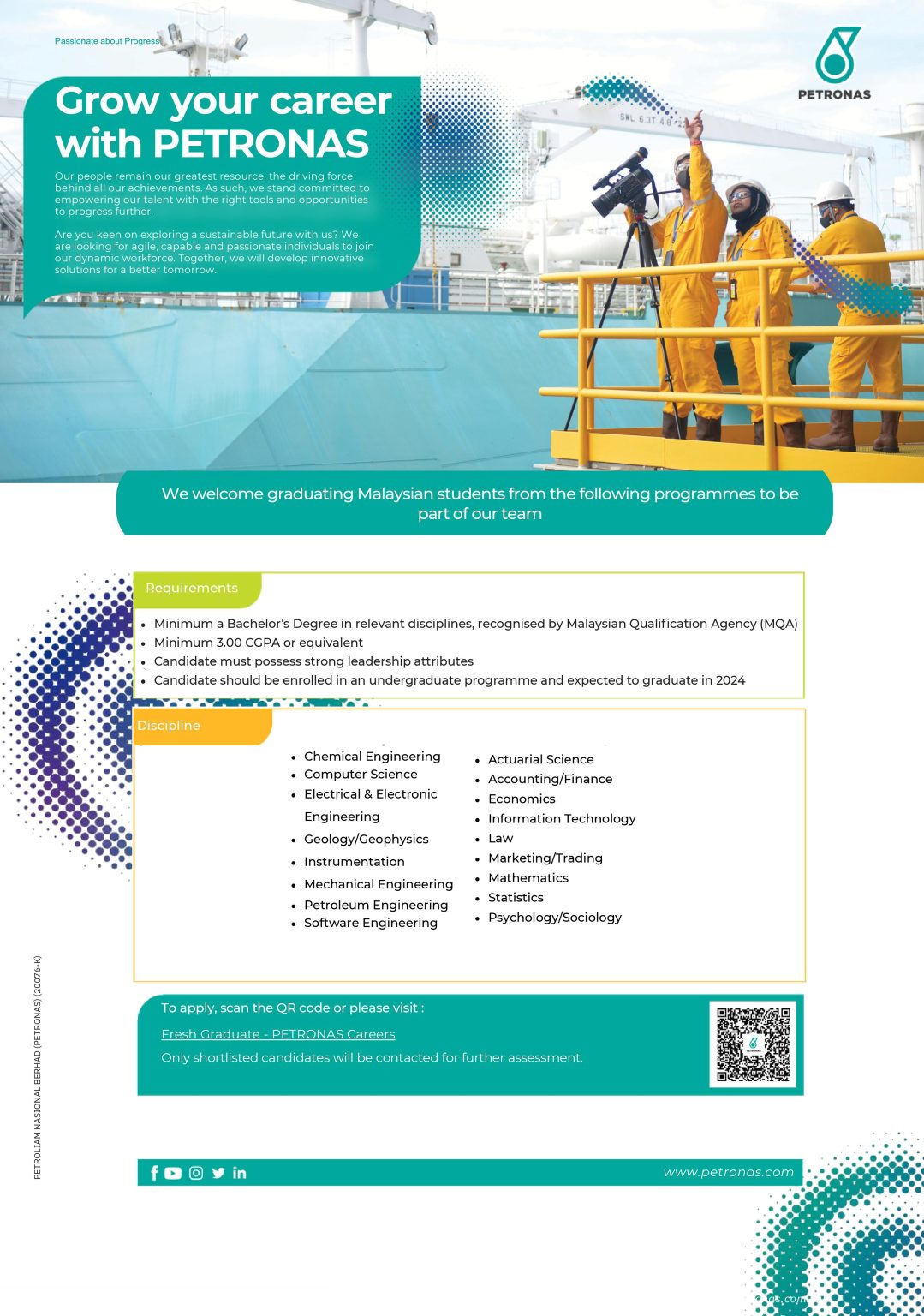 PETRONAS JOB OPPORTUNITY 2024 - Education Malaysia Washington DC